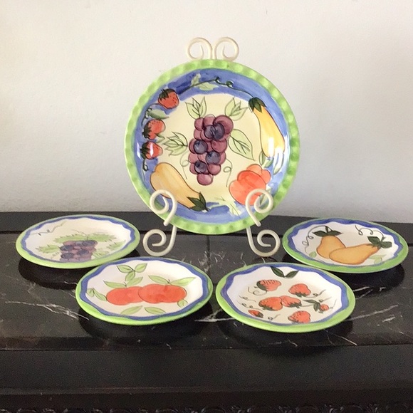 Dining | Ceramic Serving Plate And 4 Dessert Plates | Poshmark